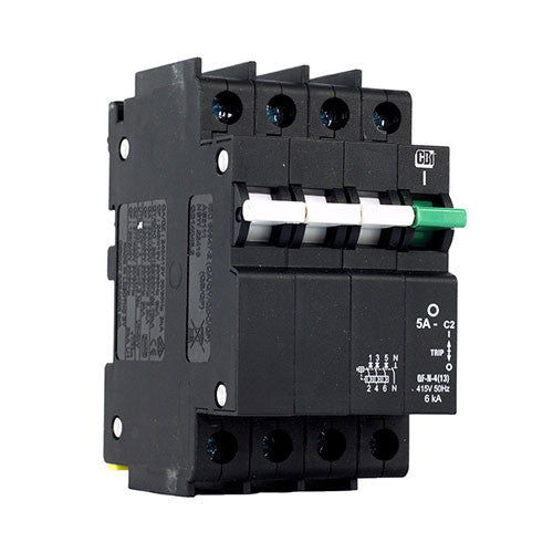 CBi QF-N-4(13) Dual Mount Circuit Breaker C2 3P+N 6kA – CBI Online